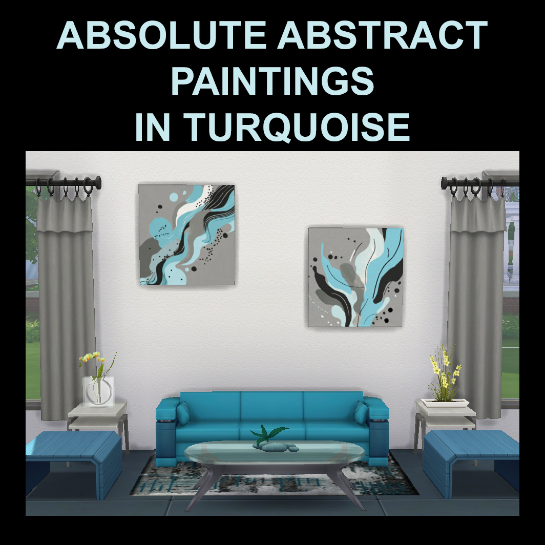 Absolutely Abstract Paintings in Turquoise - The Sims 4 Build / Buy ...