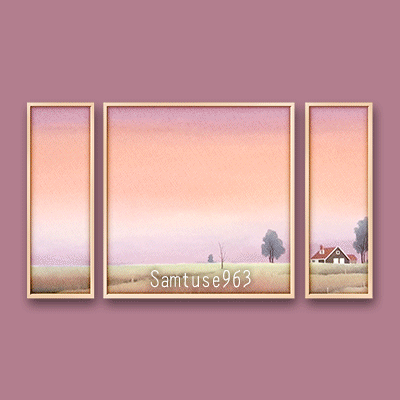 HQ Pastel Landscape Triptych #2 Samtuse963 - The Sims 4 Build / Buy - CurseForge