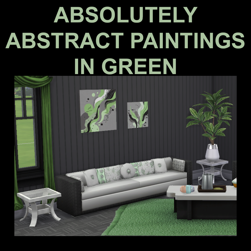 Absolutely Abstract Paintings in Green - The Sims 4 Build / Buy ...