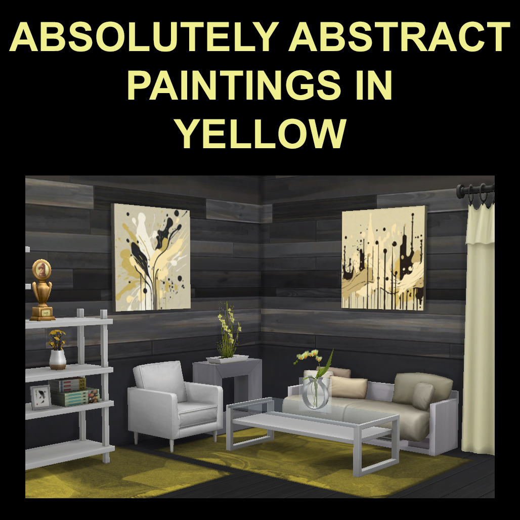 Absolutely Abstract Paintings in Yellow - The Sims 4 Build / Buy ...