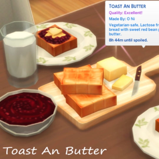 Toast with butter by ONI Spanish translation - Files - The Sims 4 Mods ...