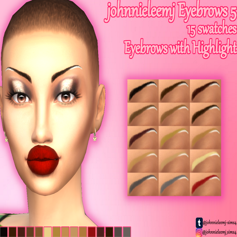 johnnieleemj Eyebrows 5 - Files - The Sims 4 Create a Sim - CurseForge