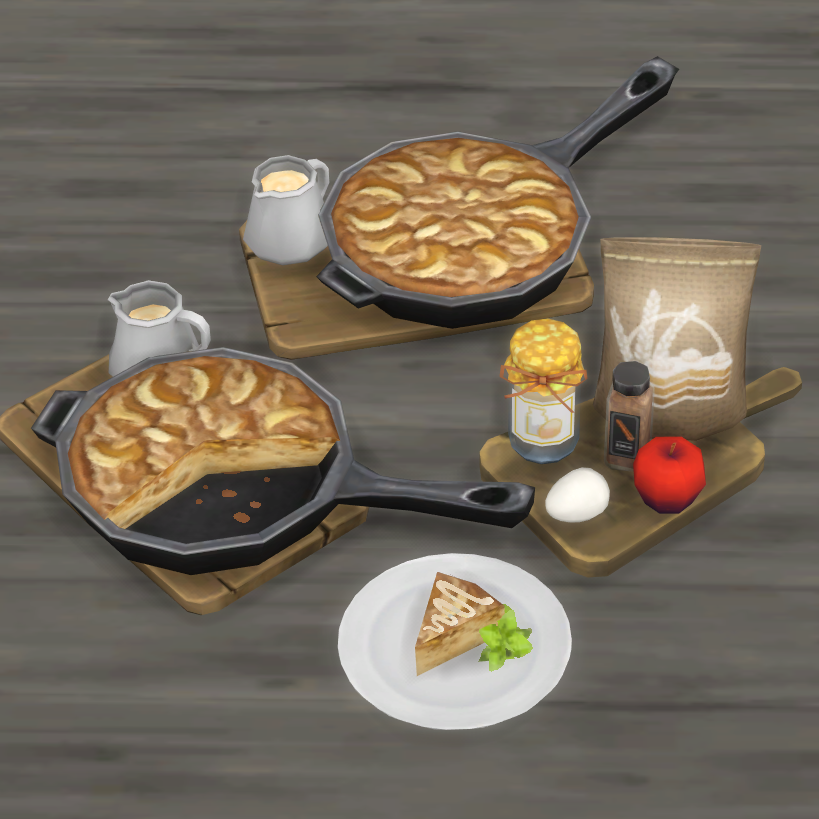 Irish Apple Cake with Custard Sauce - Mods - The Sims 4