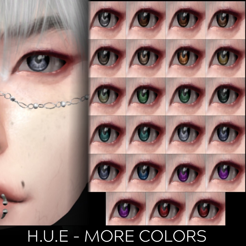 H.U.E - More Colors Eyes Pack 1 - TS4 - Files - The Sims 4 Create a Sim ...
