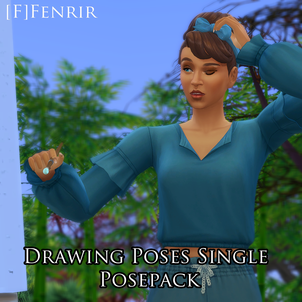 [F] Drawing Poses Single Posepack - The Sims 4 Mods - CurseForge