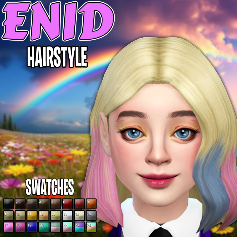 Enid hairstyle by Jochi - The Sims 4 Create a Sim - CurseForge