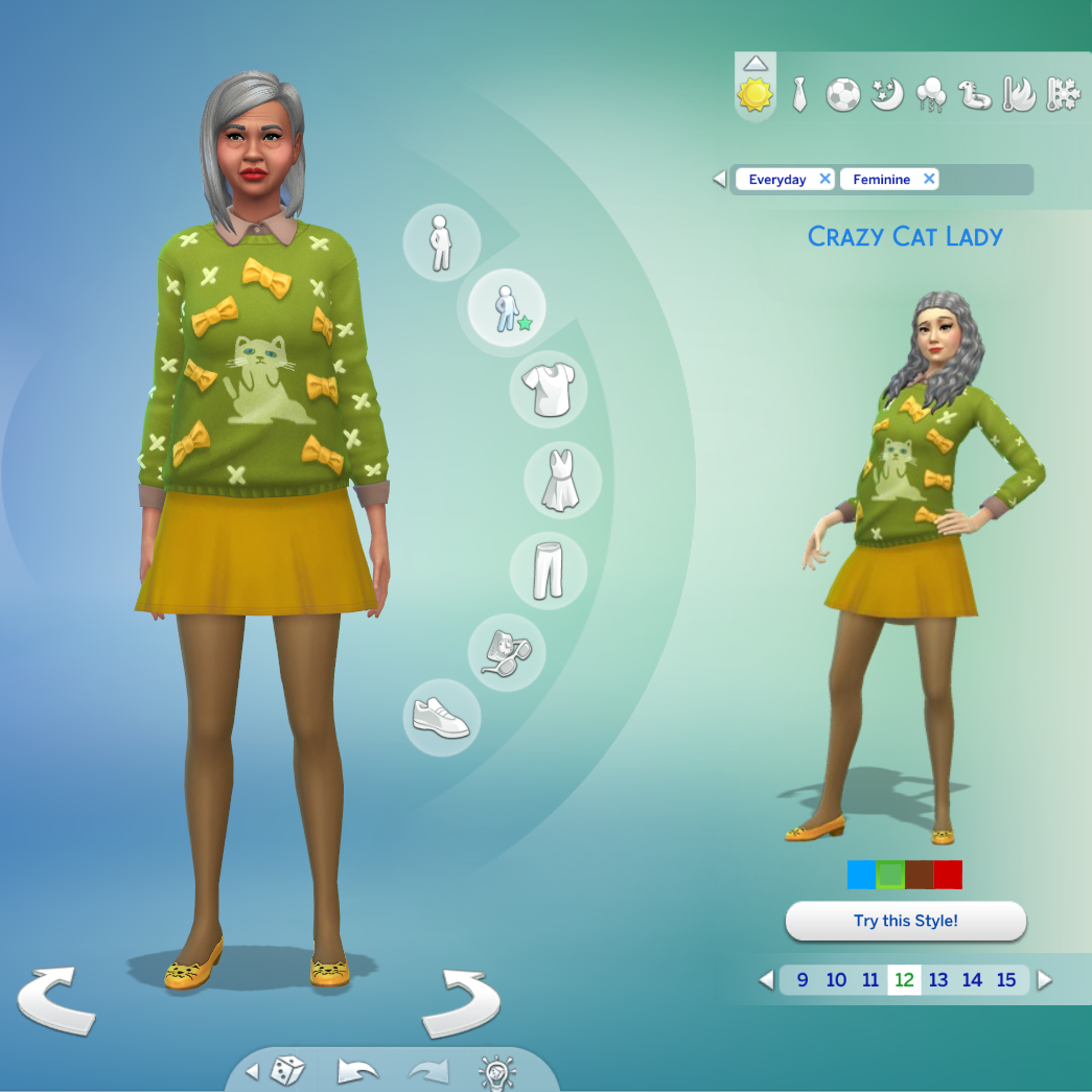Custom Styled Look: Crazy Cat Lady - The Sims 4 Create a Sim - CurseForge