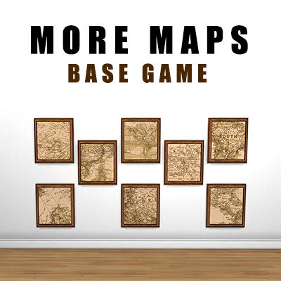 More Framed Maps - Base Game - Dependencies - The Sims 4 Build / Buy ...