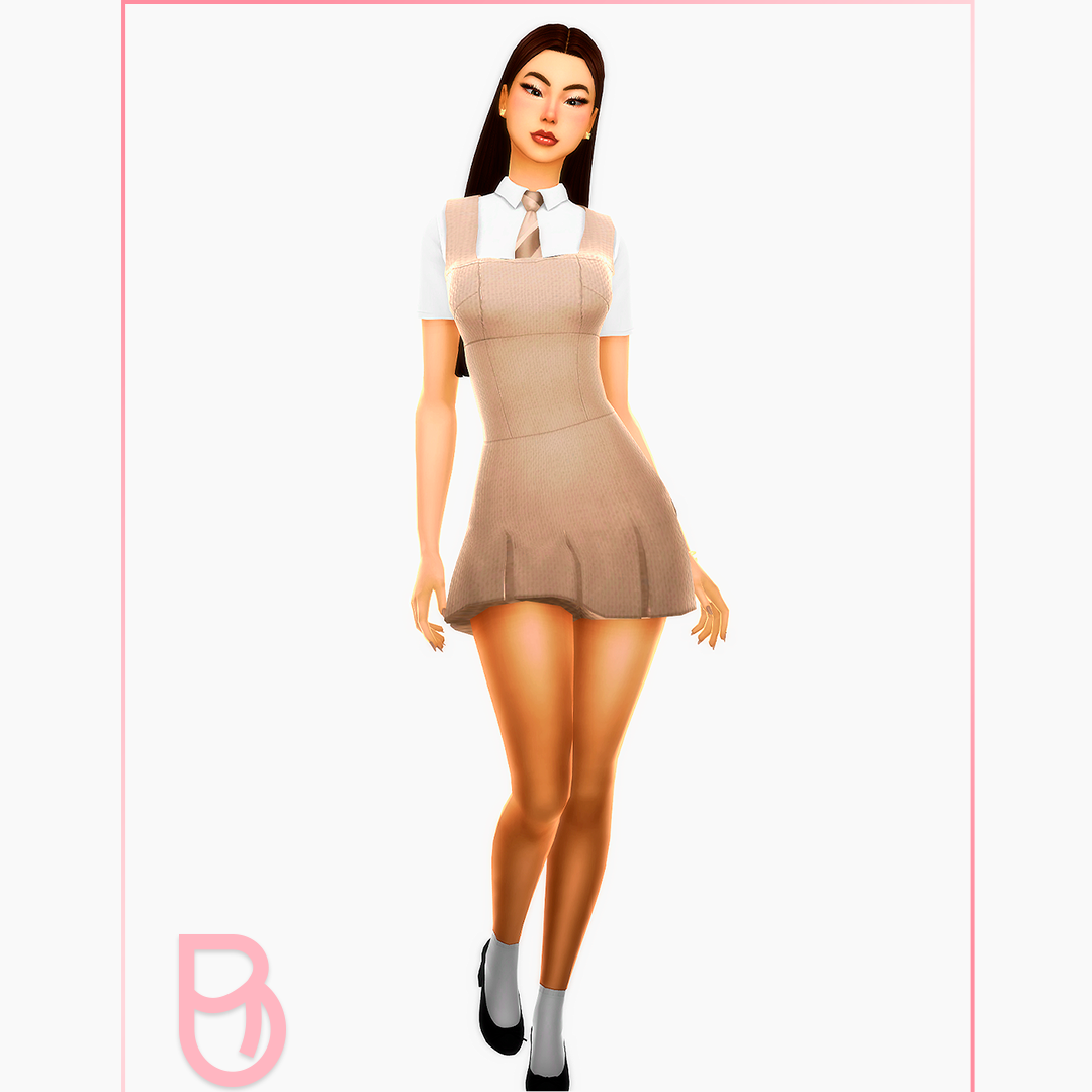 Woman Korean Uniform - So Won Short - Version 4 - Files - The Sims 4 ...