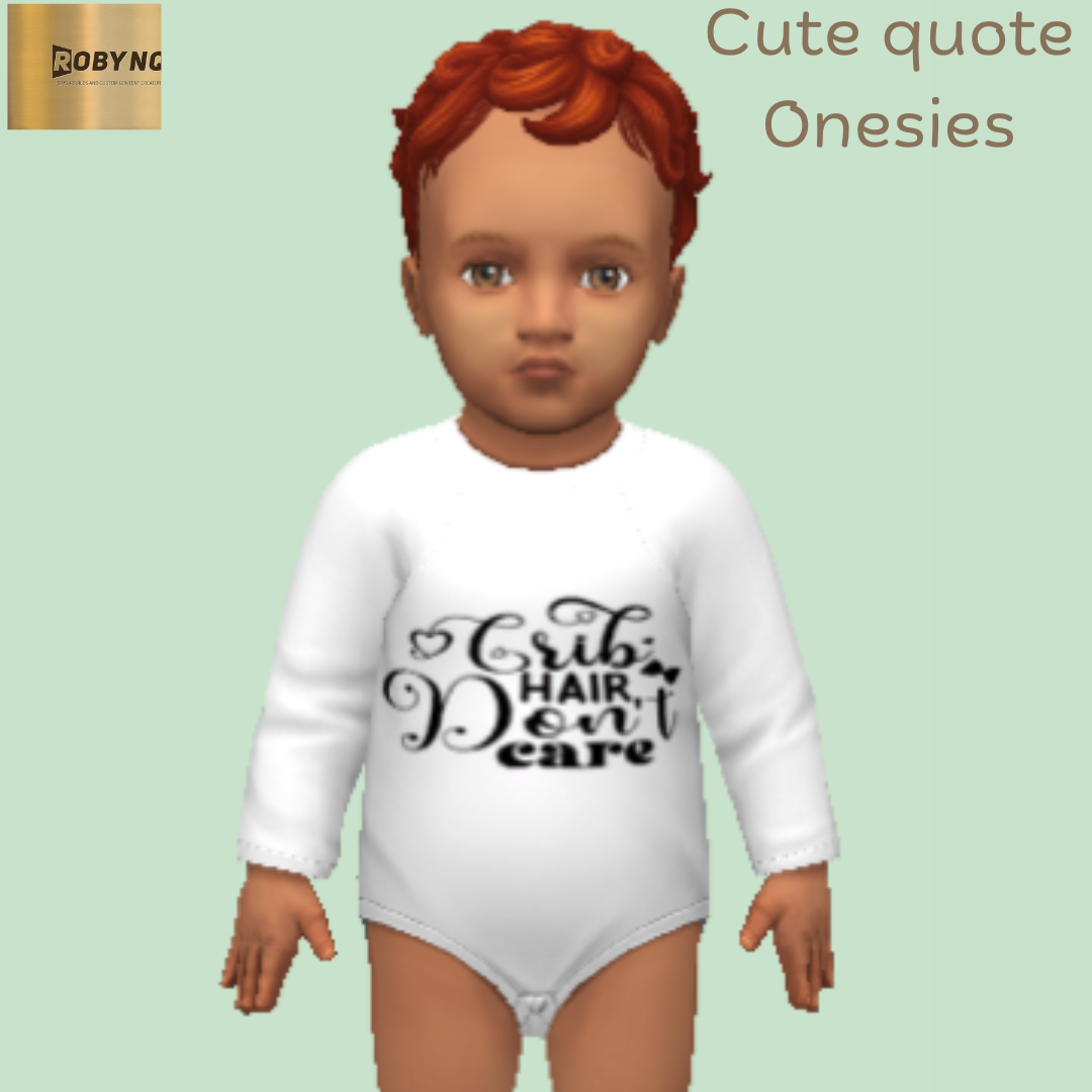 Install Cute Quote Infant Onesie Set 001 Basegame Compatible The Sims 4 Mods Curseforge