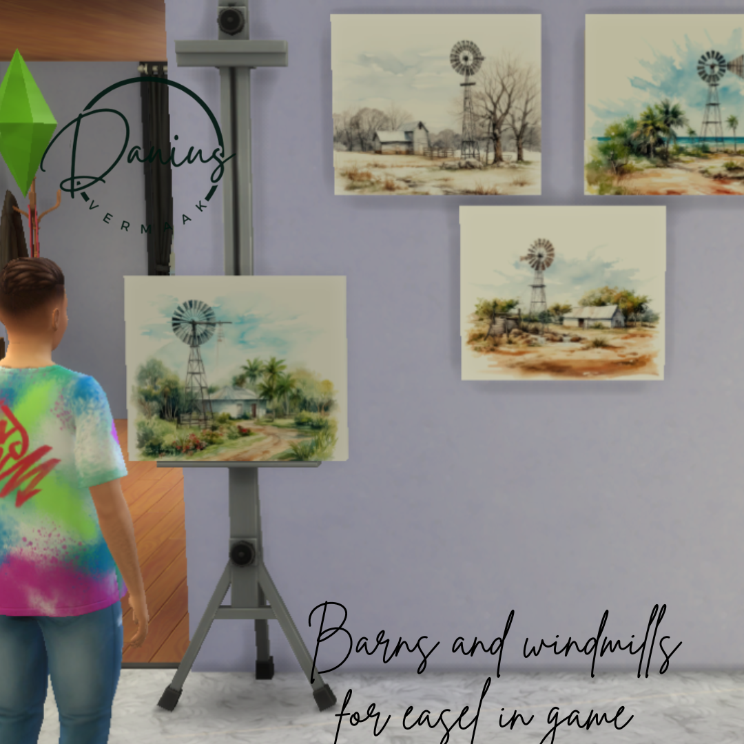 Barns and windmills easel replacement painting for in game - Basegame ...