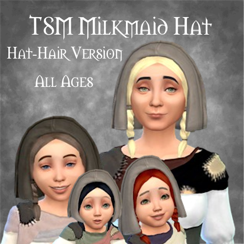 TSM Milkmaid Hat - Hat-Hair Version - Files - The Sims 4 Create a Sim ...