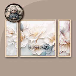 HQ Watercolor Flower Triptych #2 Sellable Extra E Samtuse963 - Files - The Sims 4 Build / Buy ...