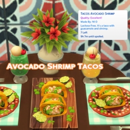 Shrimp and Avocado Tacos by ONI Spanish translation - Files - The Sims ...