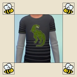 Child black striped dino shirt - The Sims 4 Create a Sim - CurseForge