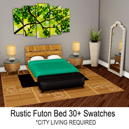 Rustic Futon Bed (30+ swatches) - Gallery - The Sims 4 Build / Buy ...
