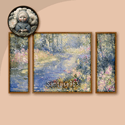 HQ Impressionist Landscape Triptych #2 Sellable Extra E Samtuse963 - The Sims 4 Build / Buy ...