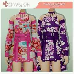 Tokyo Twilight Dress (Prints) - The Sims 4 Create a Sim - CurseForge