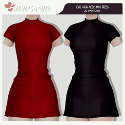 Chic High-Neck Mini Dress - The Sims 4 Create a Sim - CurseForge