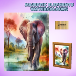 Majestic Elephant Watercolour - Basegame compatible - The Sims 4 Build ...