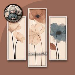 HQ Minimalist Flower Triptych #1 Sellable Extra B Samtuse963 - The Sims 4 Build / Buy - CurseForge