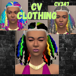 clothing cv347 recolor rainbow hair ( base game compatible ) - Files ...
