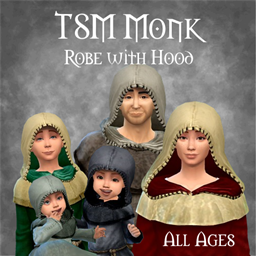 TSM Medieval Monk Robe with Hood for All Ages - The Sims 4 Create a Sim ...