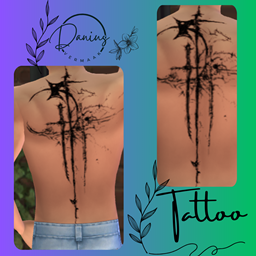 Asian moon back tattoo - Basegme compatible - The Sims 4 Create a Sim ...