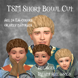 TSM Short Bowl Cut Hair for all ages - The Sims 4 Create a Sim - CurseForge