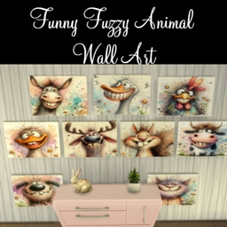 Funny Fuzzy Animal Canvas Wal Art - The Sims 4 Build / Buy - CurseForge