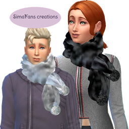 Fur scarf with pompoms by SimaFans - Files - The Sims 4 Create a Sim ...