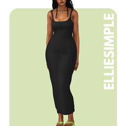 Elliesimple - Long Midi Dress - The Sims 4 Create a Sim - CurseForge