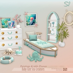 Baby Sea Creatures 🐬🐋🐟 - Paintings collection - The Sims 4 Build / Buy ...