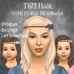 Download TSM Hair with Floral Headband - The Sims 4 Mods - CurseForge
