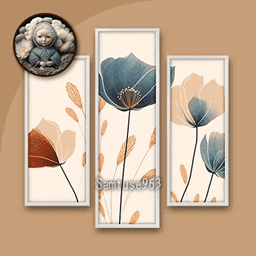 HQ Minimalist Flower Triptych #2 Sellable Extra B Samtuse963 - The Sims 4 Build / Buy - CurseForge