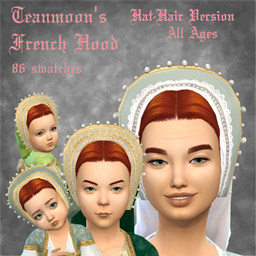 Teanmoon's French Hood for All Ages - Hat-Hair Version - Files - The ...