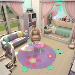 Cutesy Pastel Mermaid Colour-themed Bedroom - The Sims 4 Rooms / Lots ...
