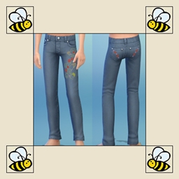 Child Flower Application Jeans - The Sims 4 Create a Sim - CurseForge