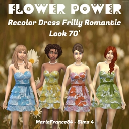 Robe Frilly Romantic//Recolor Look 70' - The Sims 4 Create a Sim ...
