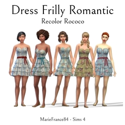 Robe Frilly Romantic//Recolor motifs Rococo - The Sims 4 Create a Sim ...