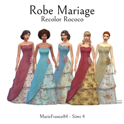 Robe de Mariage//Recolor motifs Rococo - The Sims 4 Create a Sim ...