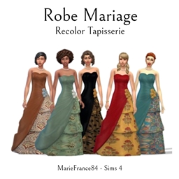 Robe de Mariage//Recolor motifs Tapisserie - The Sims 4 Create a Sim ...