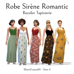 Robe Sirène Romantic//Recolor motifs Tapisserie - The Sims 4 Create a ...