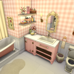 Cute Pink Cottagey Bathroom - The Sims 4 Rooms / Lots - CurseForge