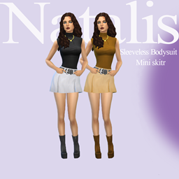 Mini skirt & sleeveless bodysuit Setⁿᵃᵗᵃˡⁱˢ - The Sims 4 Create a Sim ...