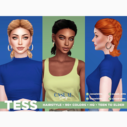 CasualSims - Tess Hairstyle (No bangs) - Files - The Sims 4 Create a ...