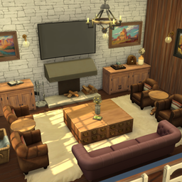 Modern Ranch Inspired Living Room - Screenshots - The Sims 4 Rooms ...