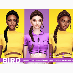 CasualSims - Bird Hairstyle (With Bangs) - Files - The Sims 4 Create a ...
