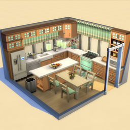 Cute Mint & Wood Family Kitchen (Base game + Parenthood only) - Files ...