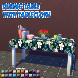 Dining table with tablecloth - File - The Sims 4 Build / Buy - CurseForge